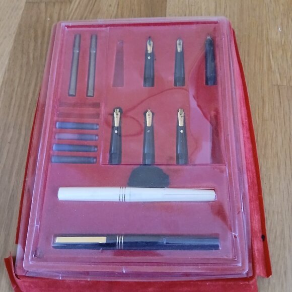 Art | Vintage Osmiroid Calligraphy Desk Set 22 Carat Gold Plated Used ...
